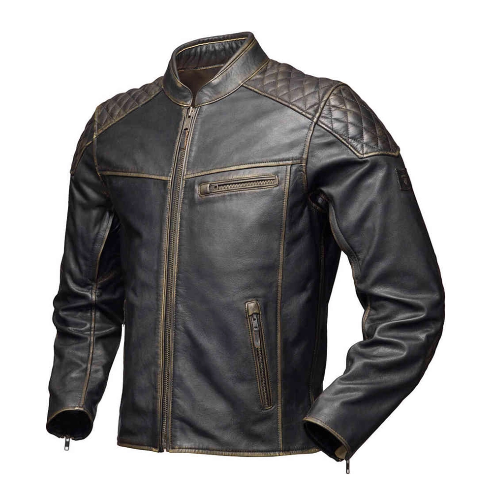 Modeka Phinix Leather Jacket Dark Brown • Motoee.com