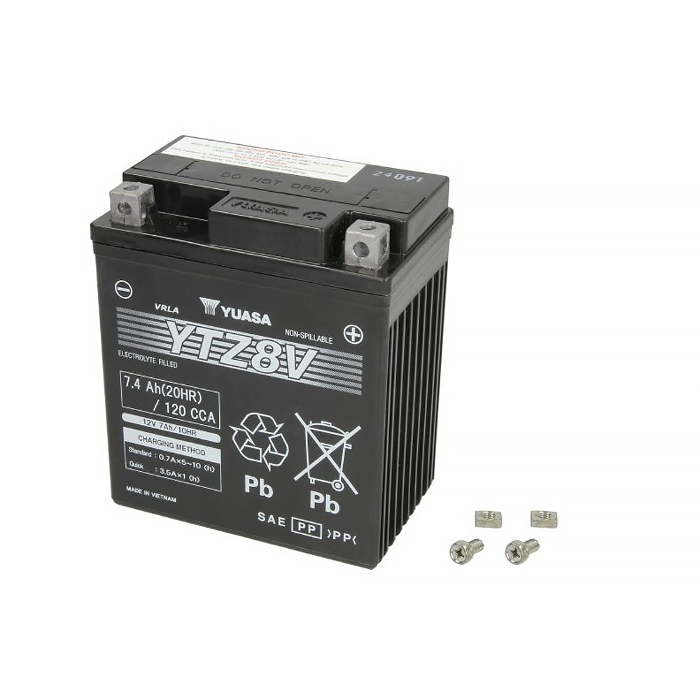 Yuasa YTZ8V 12V 120A 113x70x130 7Ah R+ AGM Starting Battery • Motoee.com